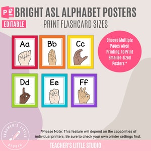 ASL Alphabet Posters | Printable Classroom Alphabet | Editable ASL ...