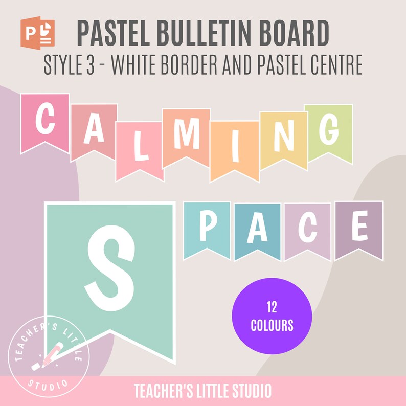 Bulletin Board Banner | Pastel Bunting Classroom Banner | Pastel Dotty ...