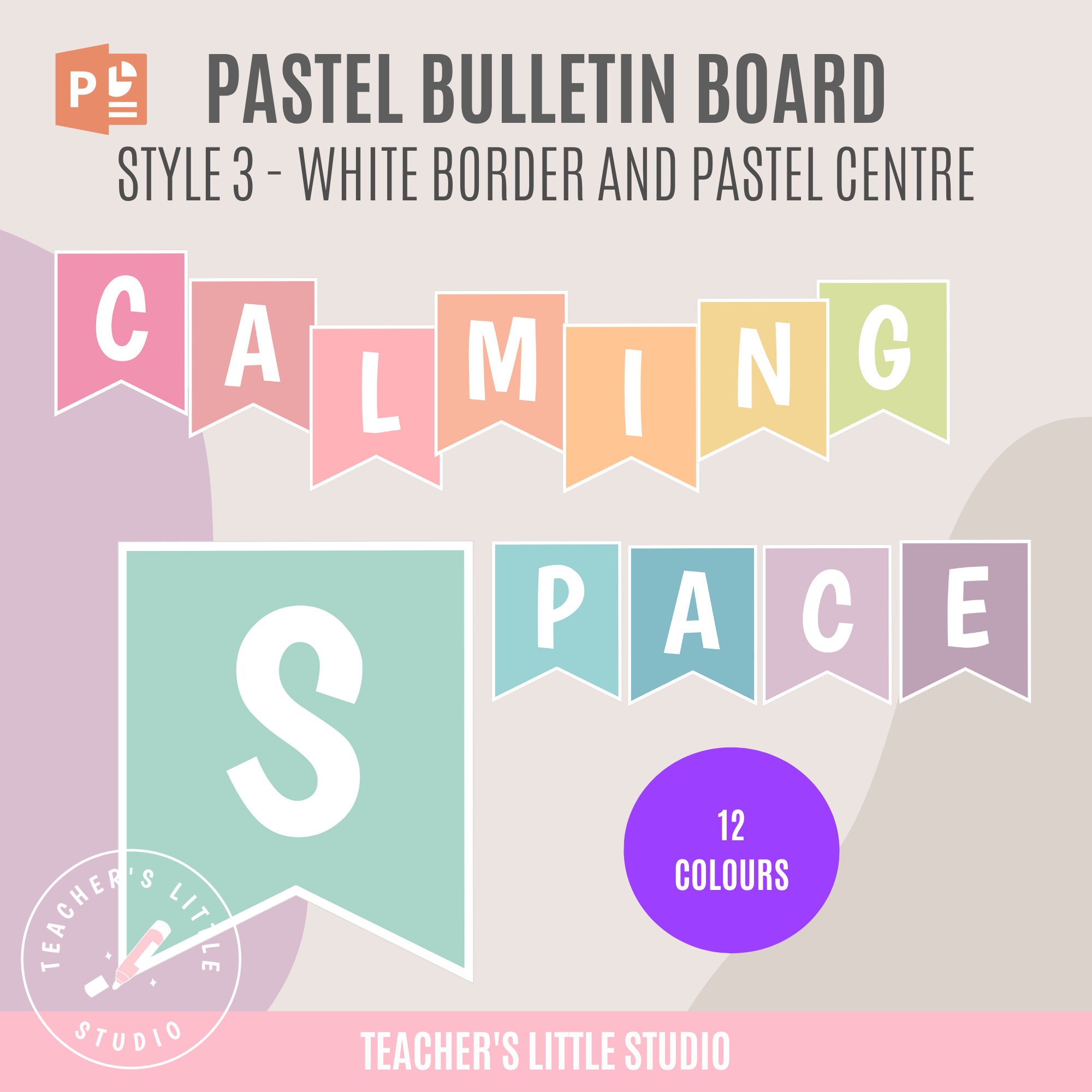 Bulletin Board Banner | Pastel Bunting Classroom Banner | Pastel Dotty ...