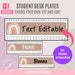 Boho Student Desk Plates Boho Rainbow Labels Editable in Powerpoint ...