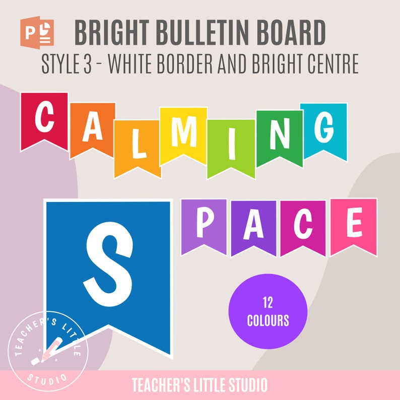 Bulletin Board Banner | Bright Bunting Classroom Banner | Bright Dotty ...