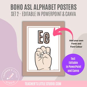 ASL Alphabet Posters | Printable Classroom Alphabet | Editable in Canva ...