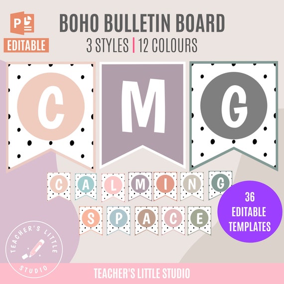 Bulletin Board Banner Boho Bunting Classroom Banner Boho - Etsy