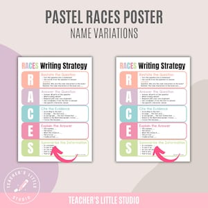 RACES Writing Strategy Poster | Constructed Written Response Resource ...