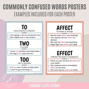 Commonly Confused Words Poster Set | English Grammar Posters | Boho ...
