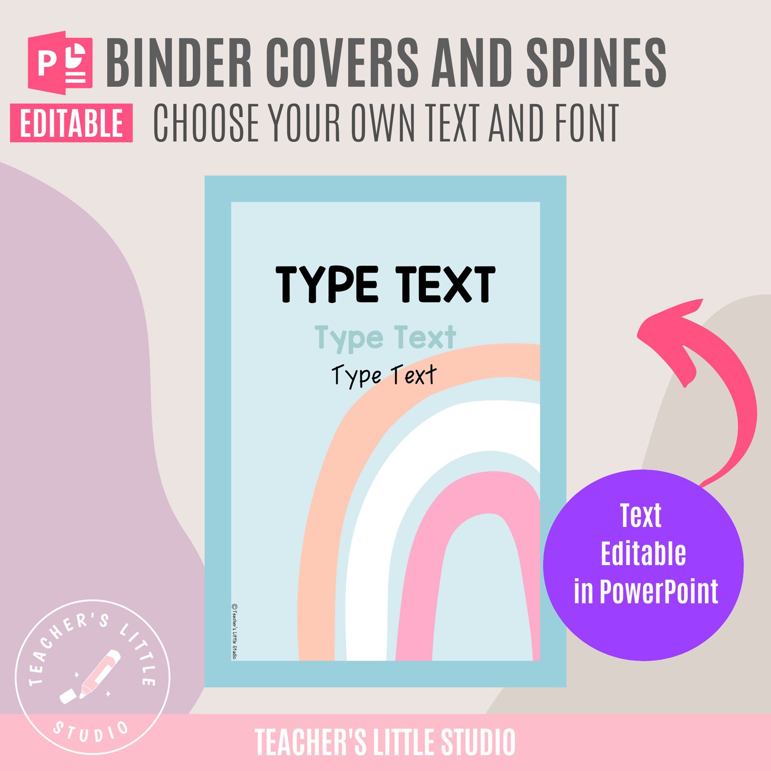 Pastel Binder Covers and Spines | Pastel Rainbow Binder Labels ...