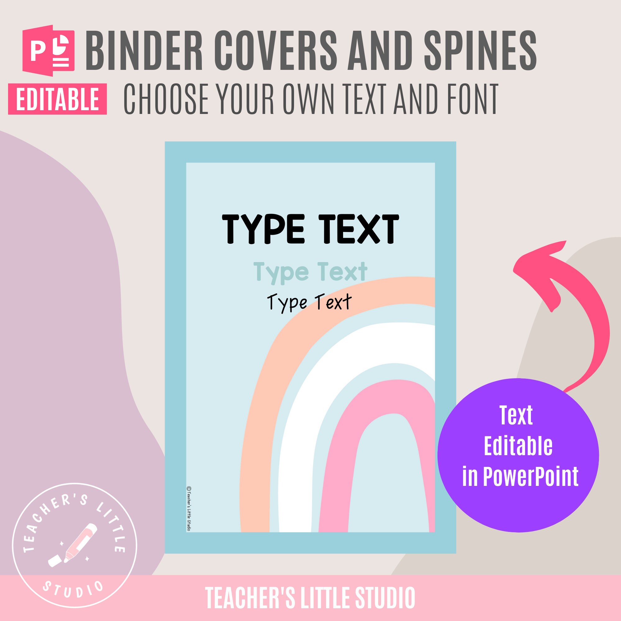 Pastel Binder Covers and Spines | Pastel Rainbow Binder Labels ...