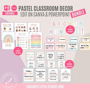 Pastel Classroom Decor BUNDLE | Calming Classroom Decor | Printable and ...