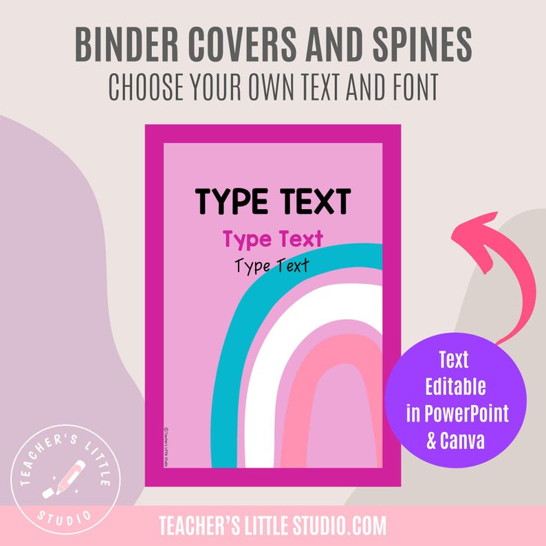 Bright Binder Covers and Spines | Bright Rainbow Binder Labels | Edit ...