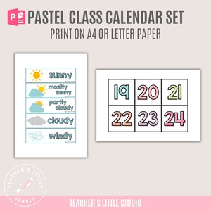 Classroom Calendar Set and Weather Display | Editable Calendar Template ...