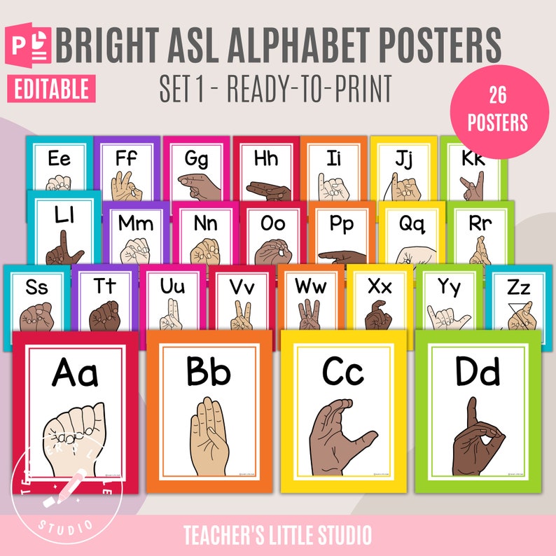 ASL Alphabet Posters | Printable Classroom Alphabet | Editable ASL ...