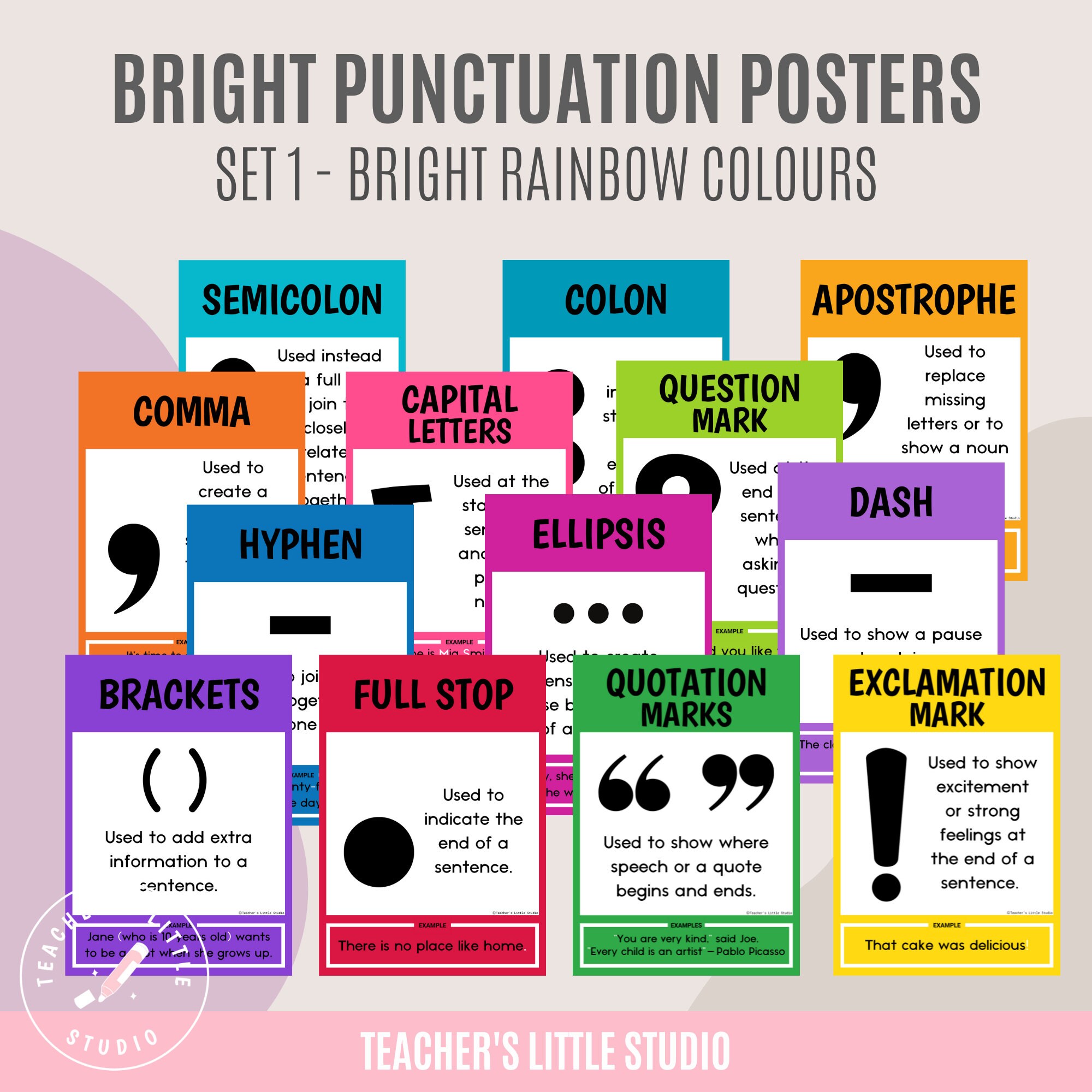 Bright Punctuation Posters Educational Posters English Posters ...