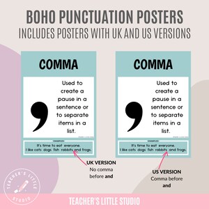 Boho Punctuation Posters | Educational Posters | English Posters ...