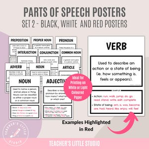 Parts of Speech Posters | Pastel Classroom Decor | Educational Posters ...