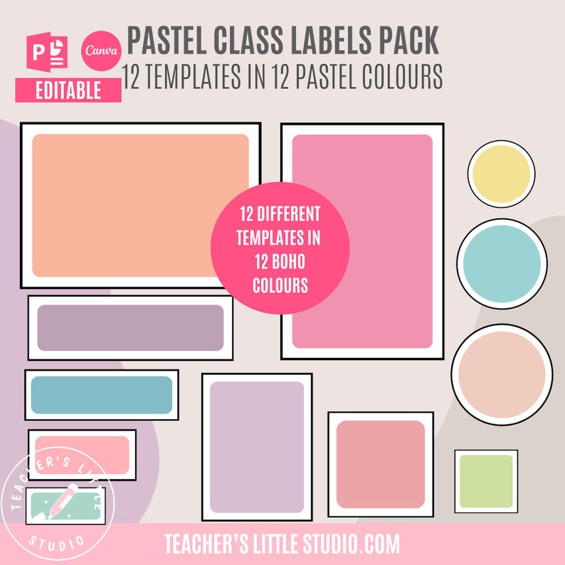 Pastel Classroom Labels | Editable in Canva and Powerpoint | Name Tags ...