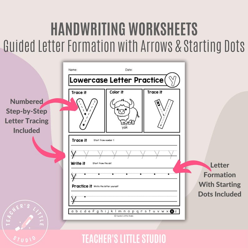 Handwriting Practice Worksheets | Alphabet Tracing | Guided Letter ...
