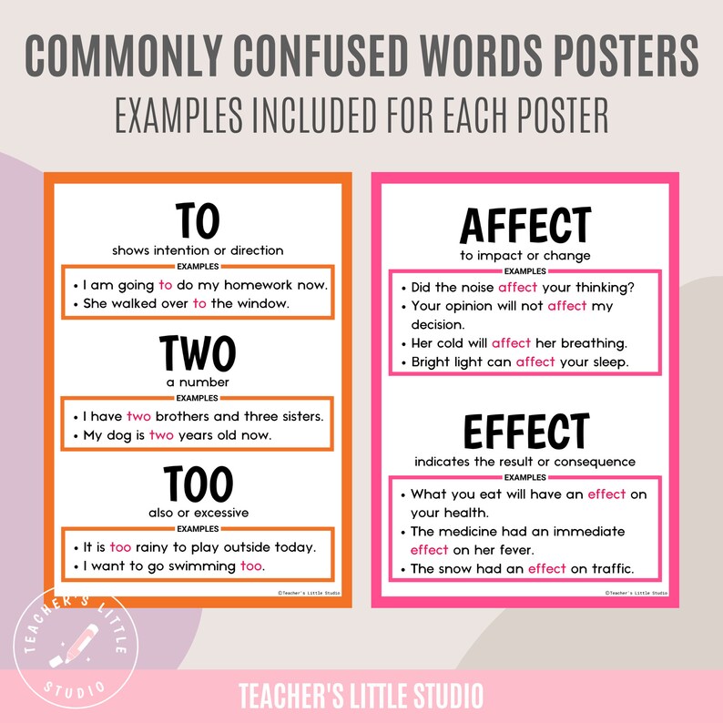 Commonly Confused Words Posters English Grammar Posters Bright ...