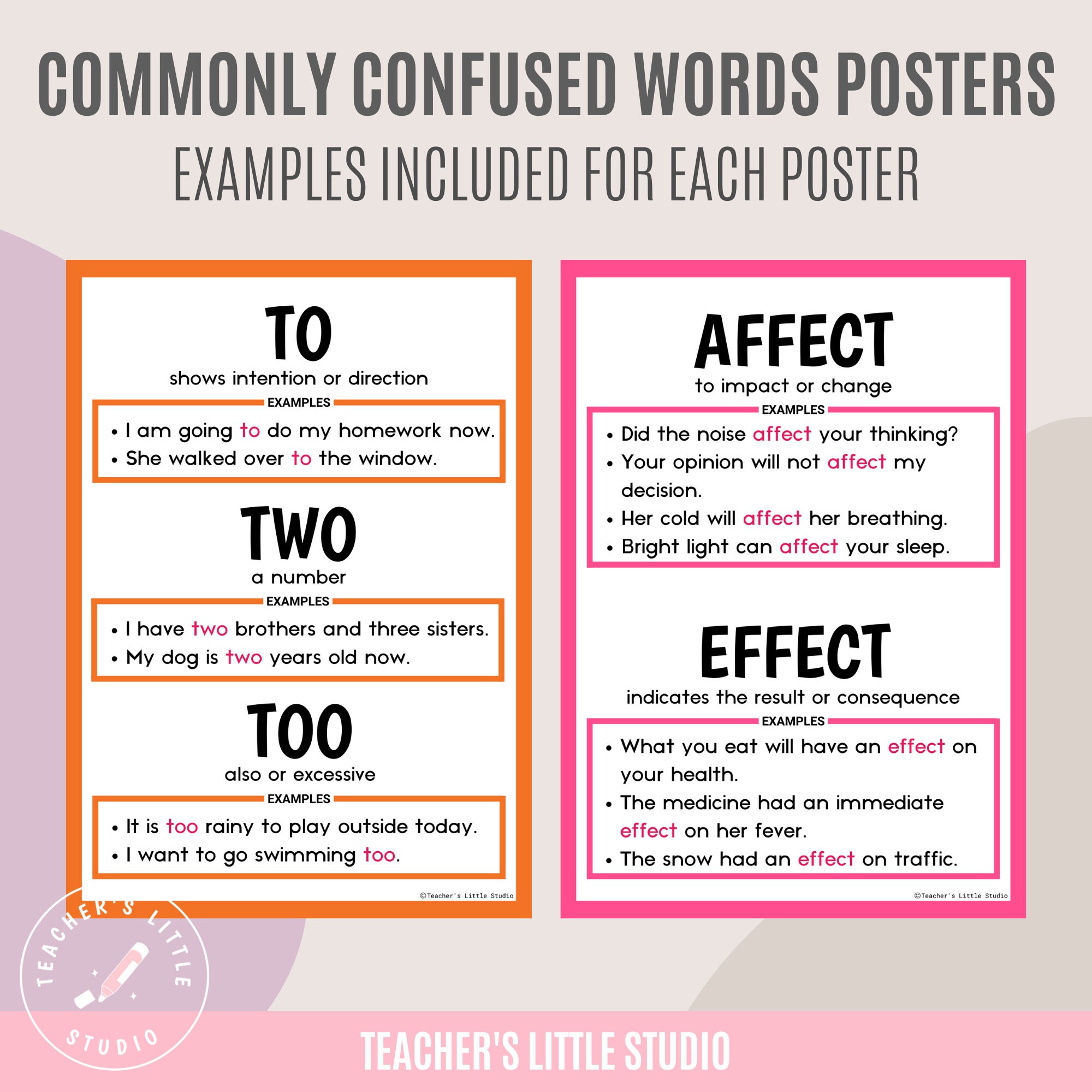 Commonly Confused Words Posters | English Grammar Posters | Bright ...