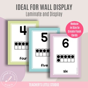 Pastel Number Posters | Printable Ten Frames | Number Wall Poster ...