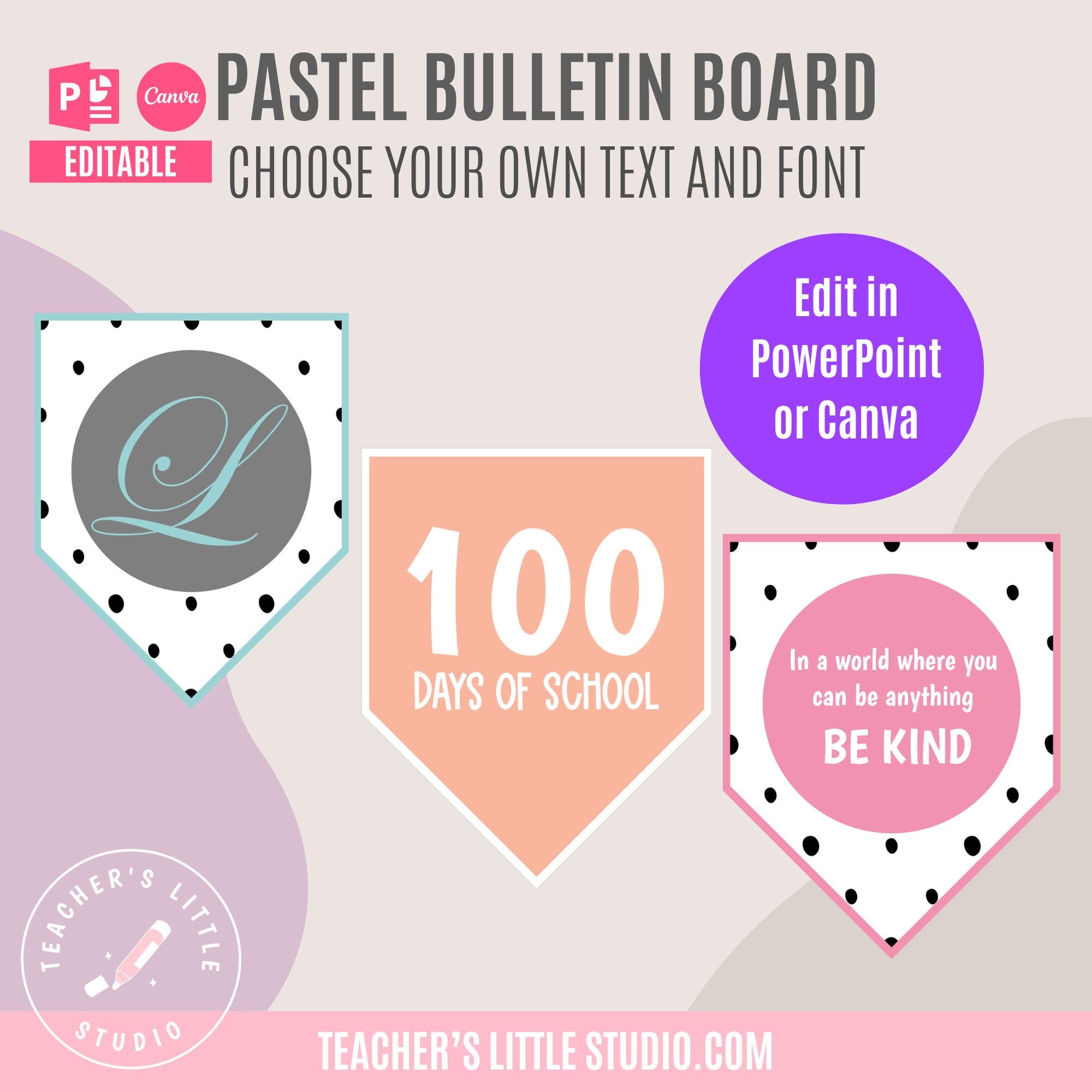 Bulletin Board Banner | Pastel Bunting Class Banner | Pastel Dotty ...