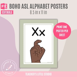 ASL Alphabet Posters | Printable Classroom Alphabet | Editable ASL ...
