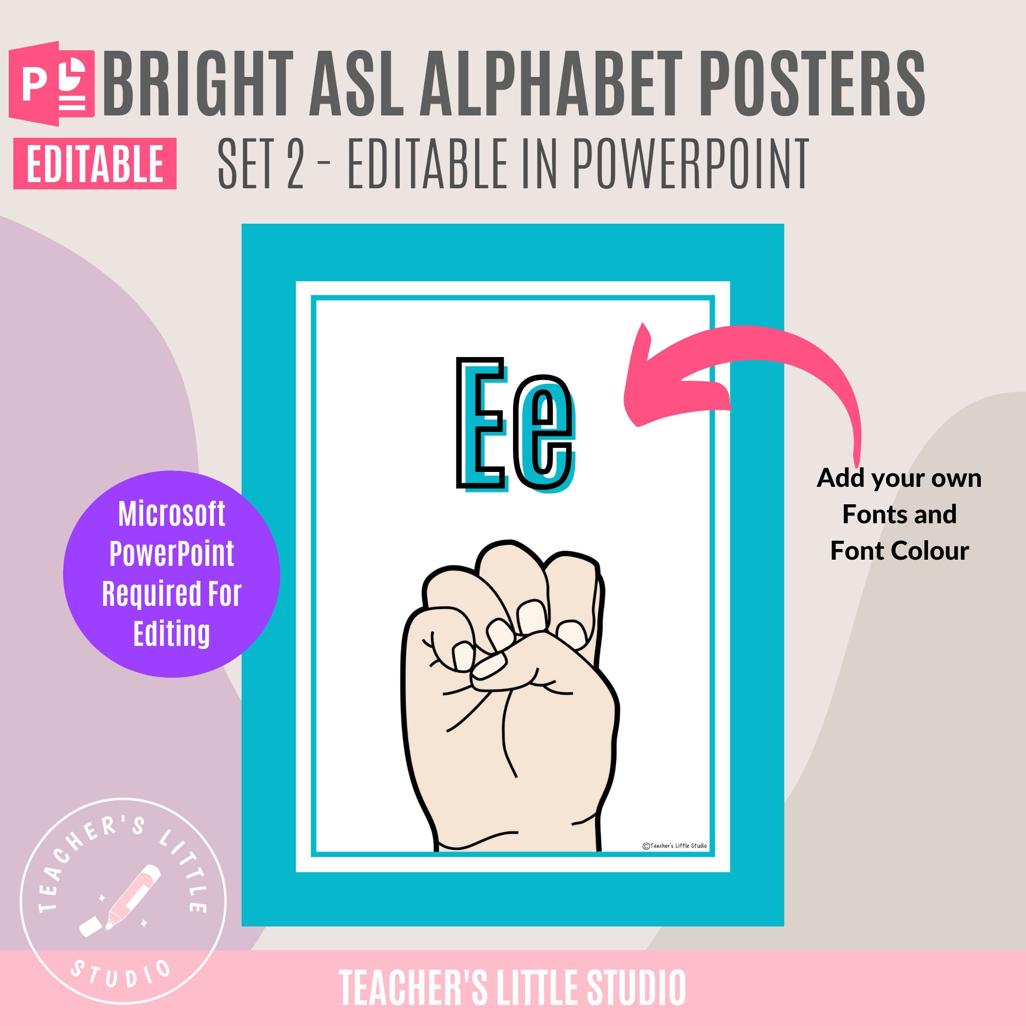 ASL Alphabet Posters Printable Classroom Alphabet Editable ASL Posters ...