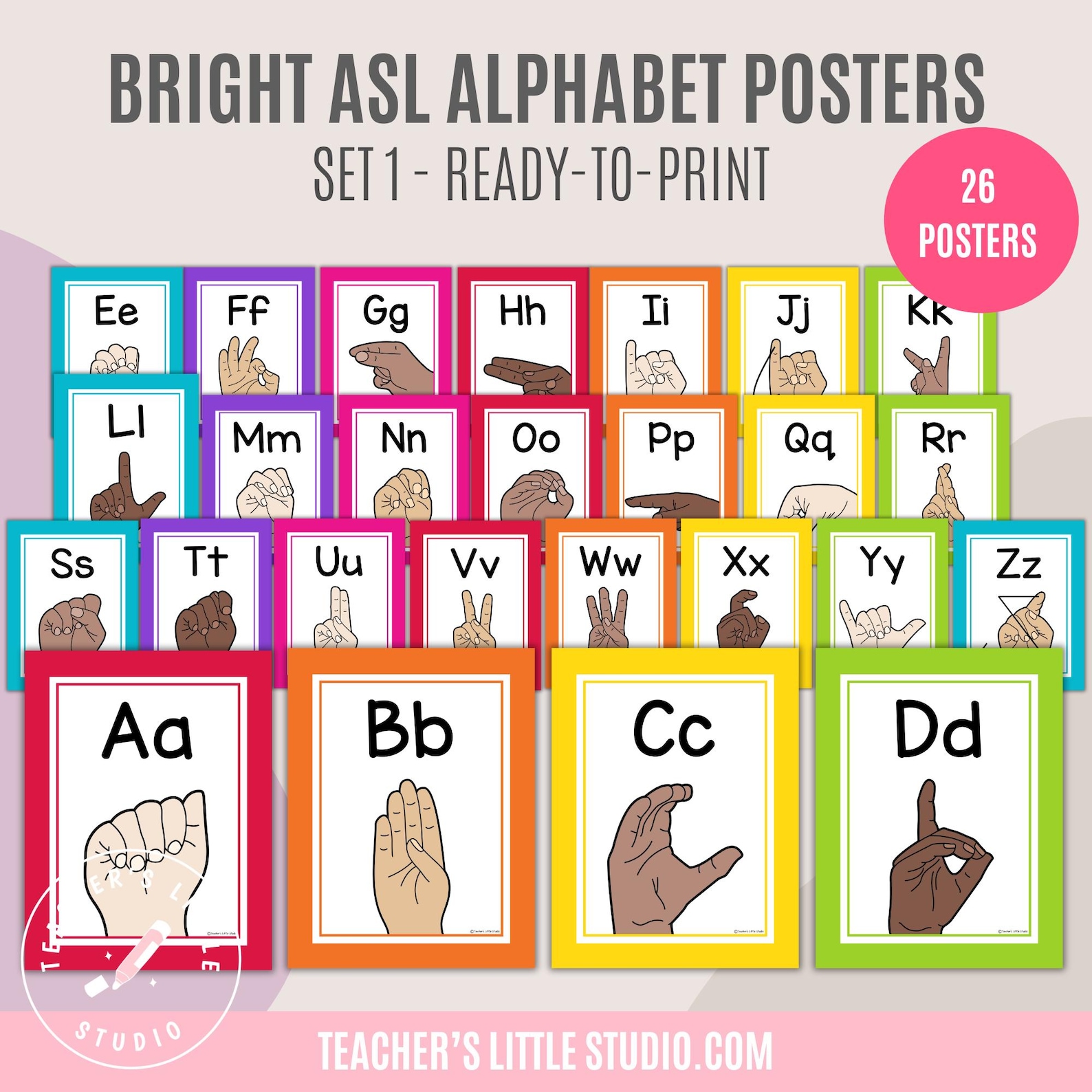 ASL Alphabet Posters | Printable Classroom Alphabet | Editable in Canva ...
