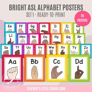ASL Alphabet Posters | Printable Classroom Alphabet | Editable in Canva ...