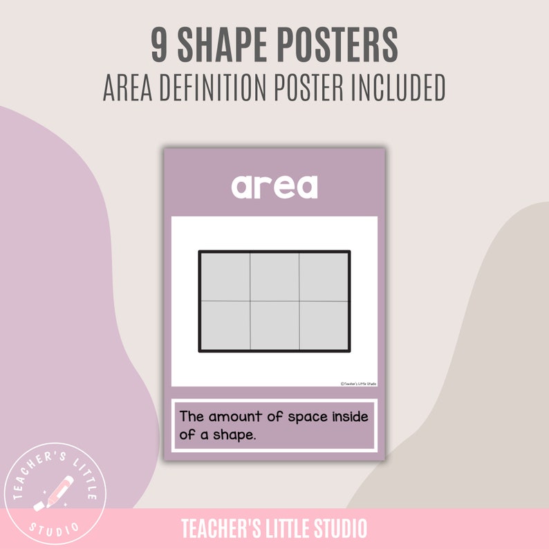 Area Formula Posters | Set of 9 Posters | Geometry Posters | Math ...