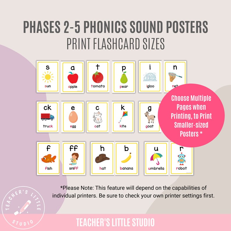Phonics Posters Phase 2, 3, 4, 5 Phonics Cards Alphabet Posters Letter ...
