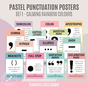 Pastel Punctuation Posters | Educational Posters | English Posters ...