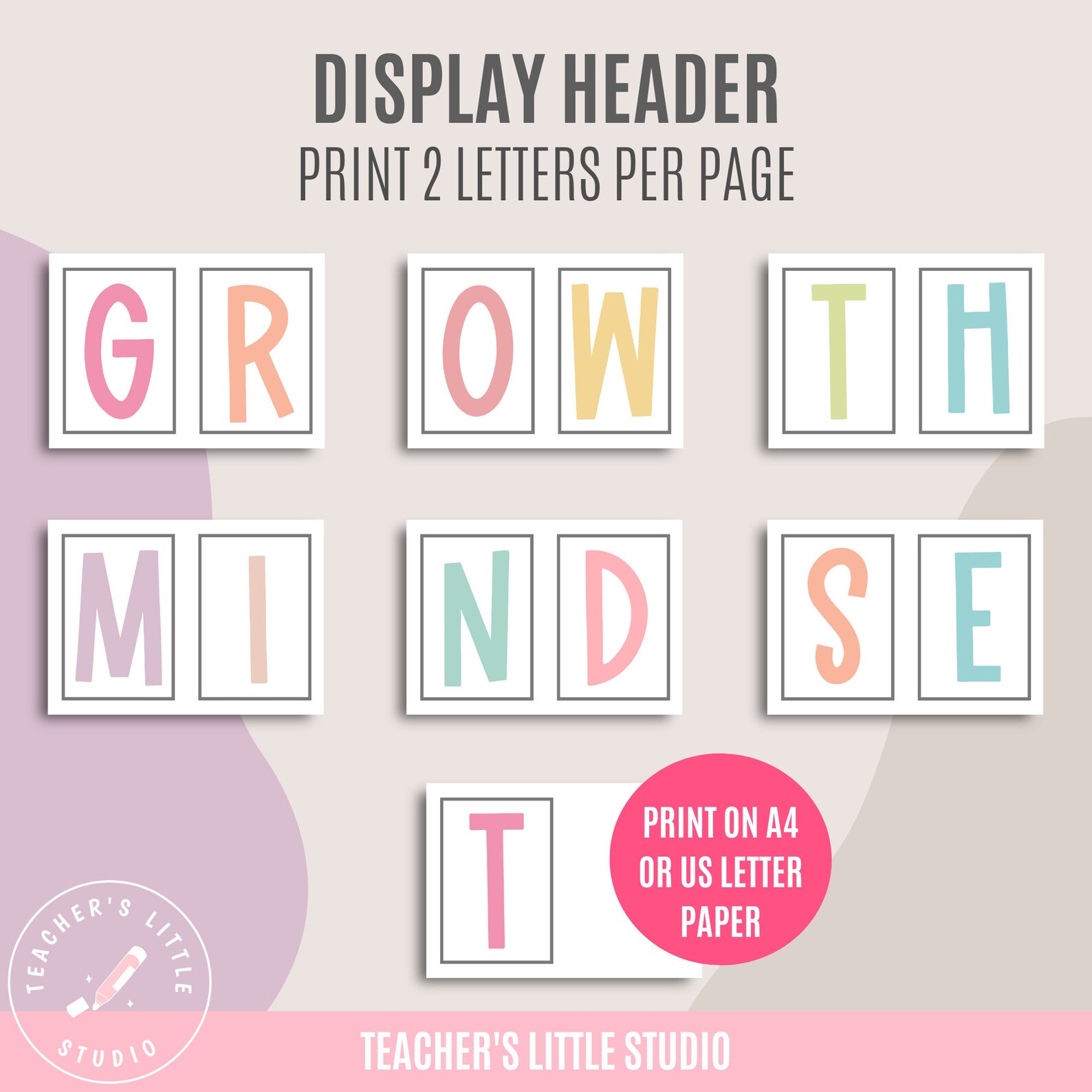 Growth Mindset Posters Pastel Rainbow Theme Classroom | Etsy