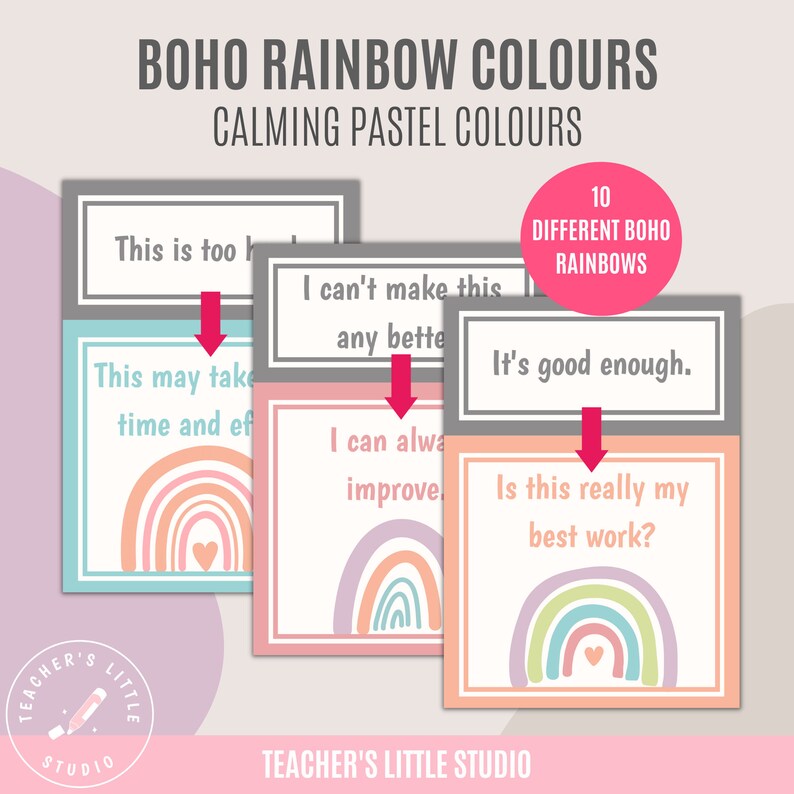 Growth Mindset Posters | Pastel Rainbow Theme | Classroom Decor ...