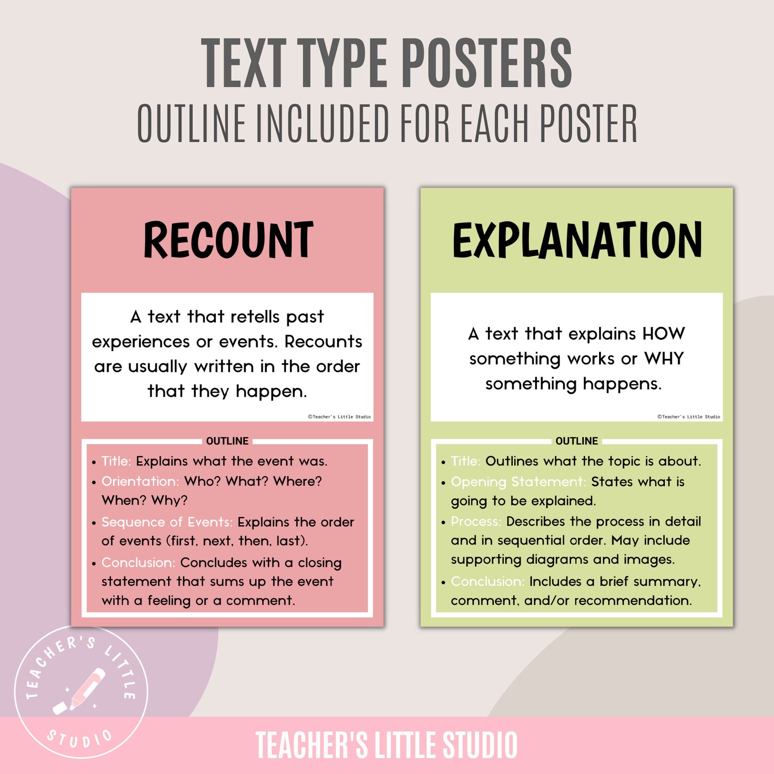 Text Type Posters English Educational Printables English Writing ...