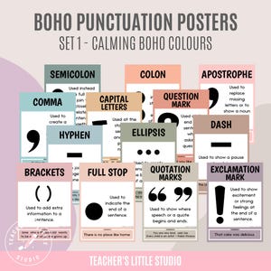 Boho Punctuation Posters | Educational Posters | English Posters ...