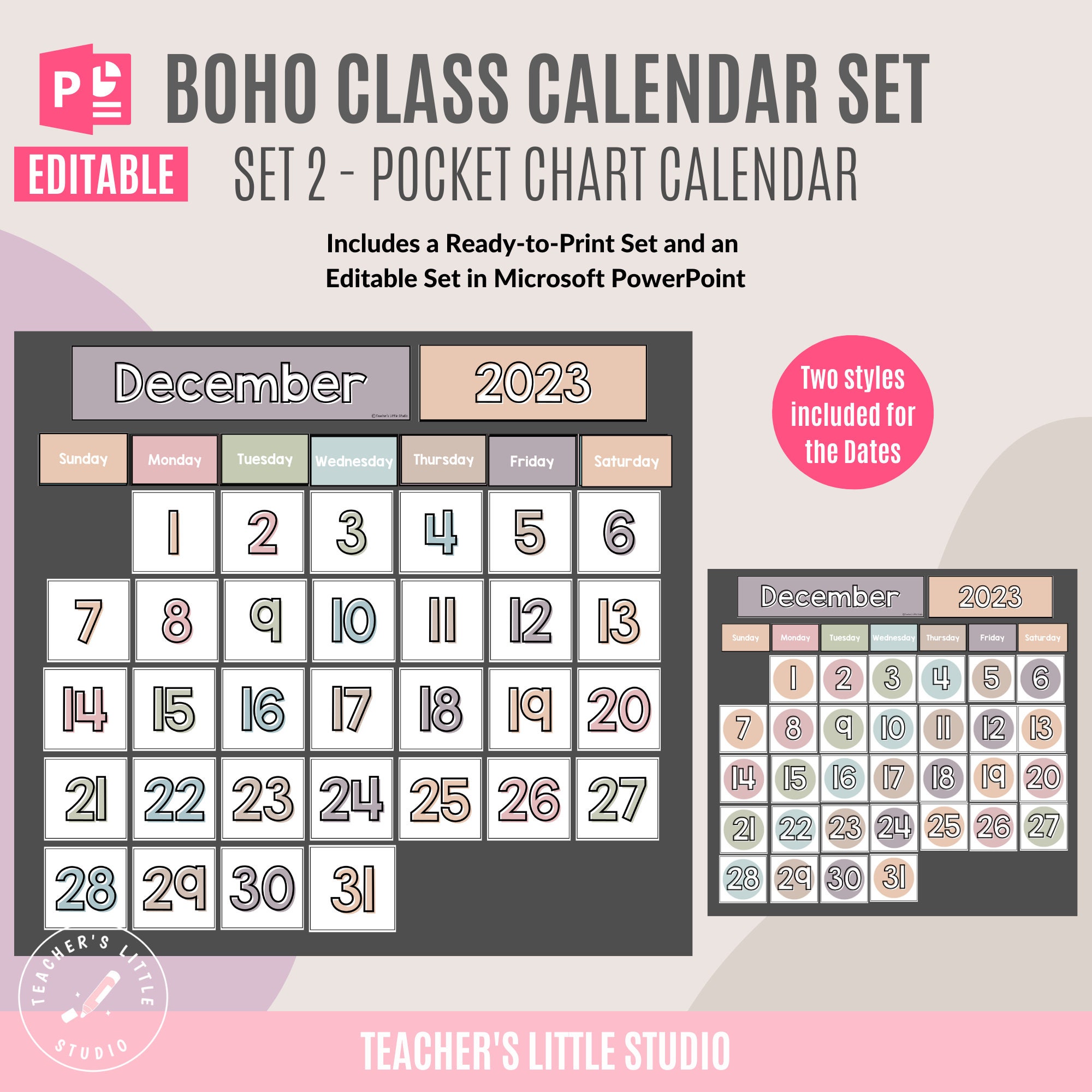 Classroom Calendar Set and Weather Display Editable Calendar Template ...
