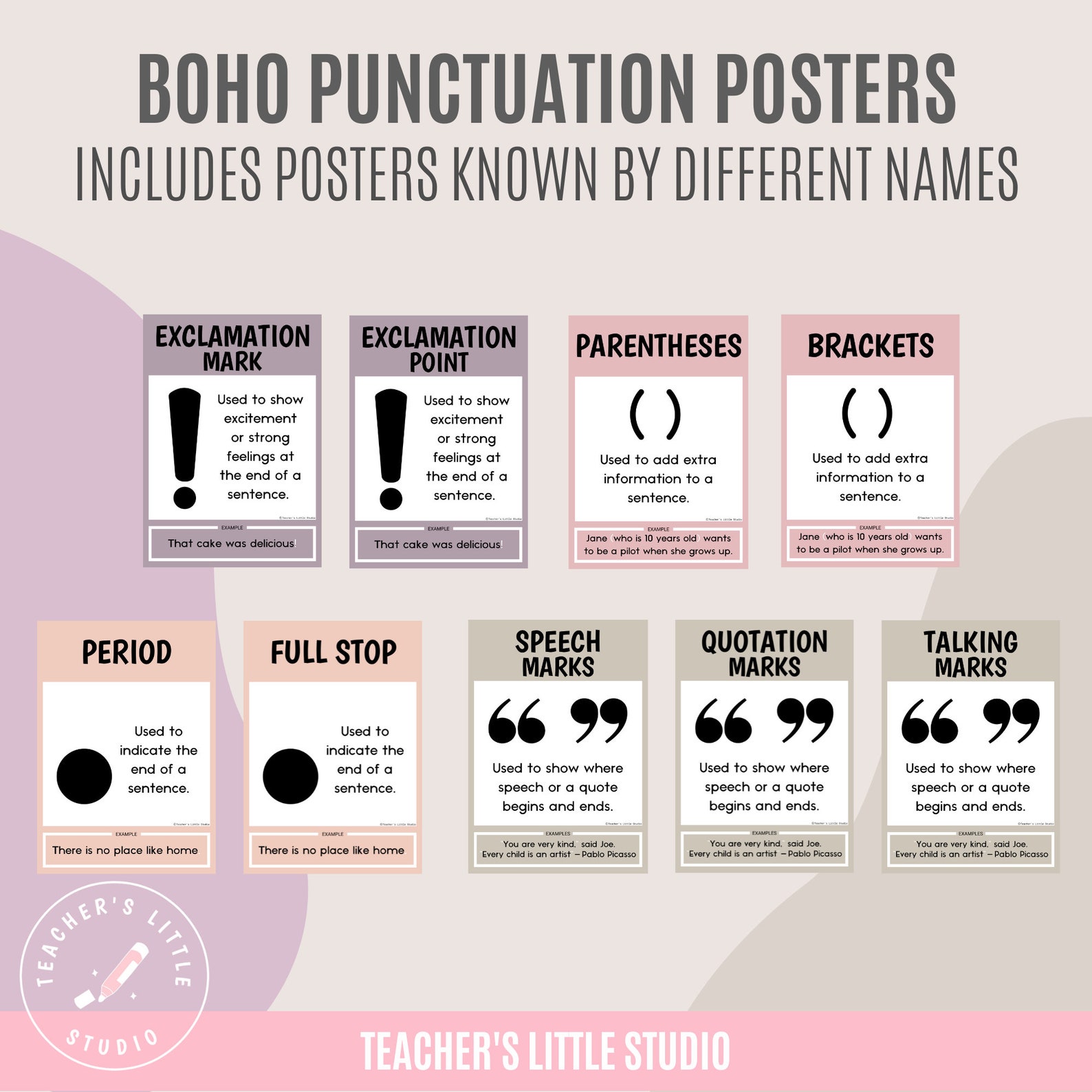 Boho Punctuation Posters | Educational Posters | English Posters ...