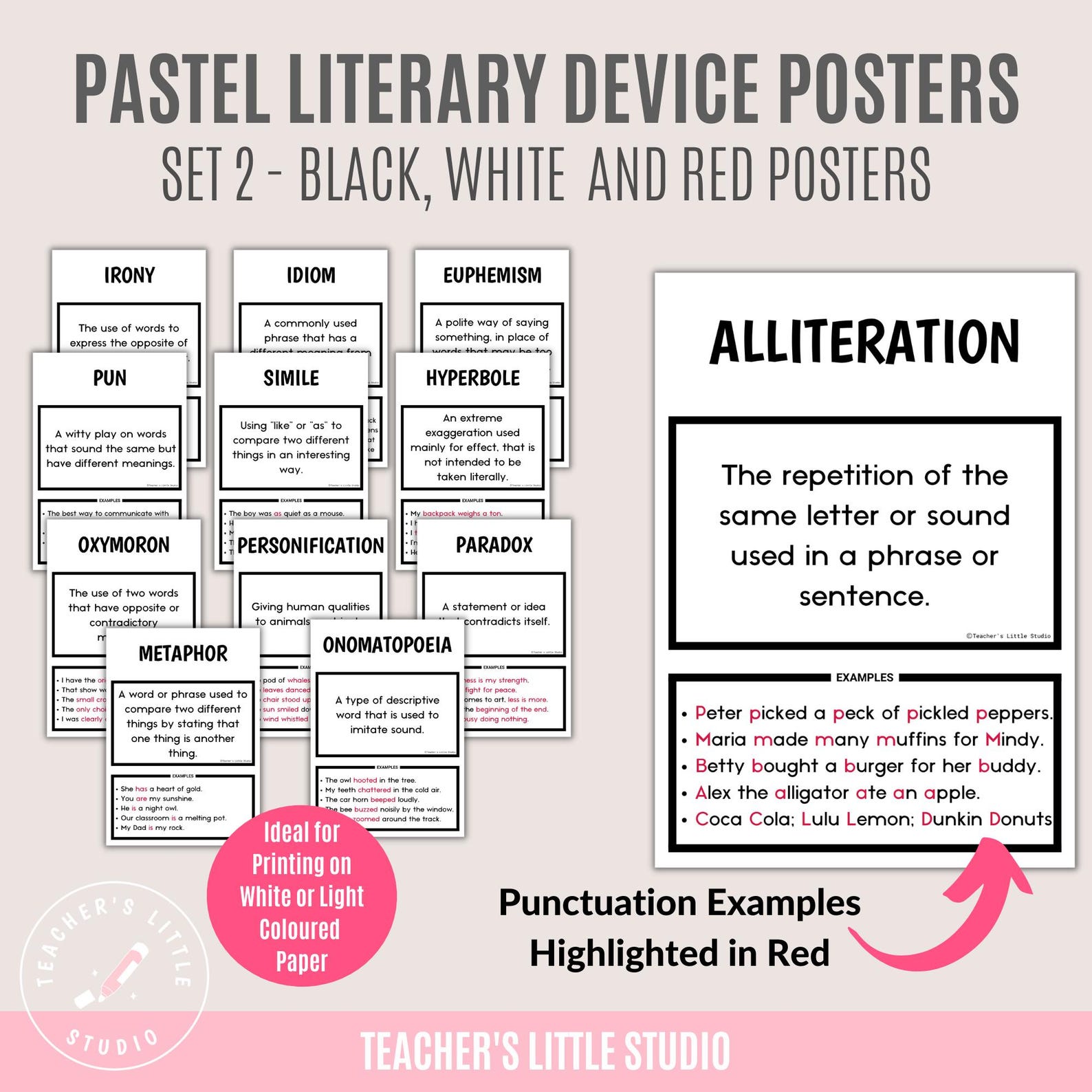 Literary Devices Posters | Figurative Language Set | English Posters ...