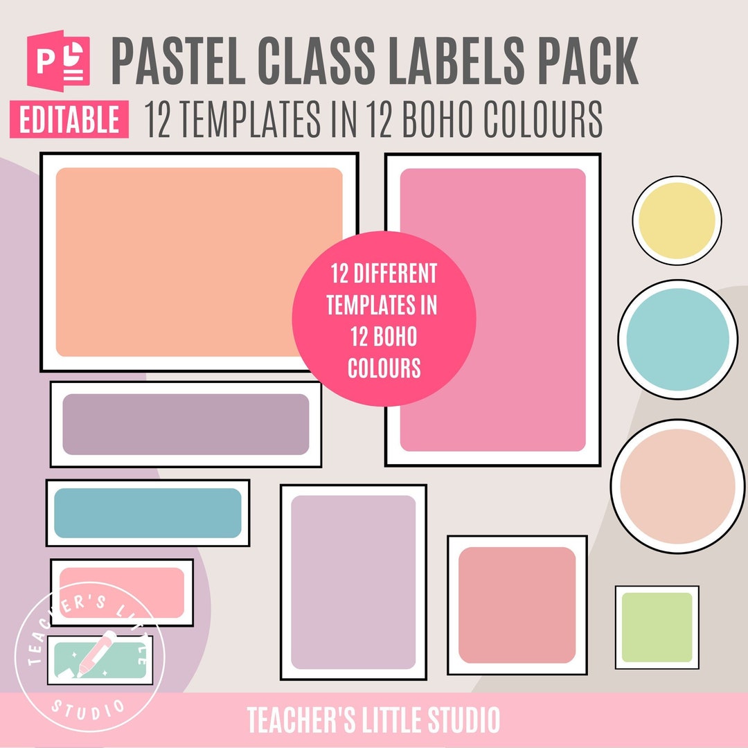 Pastel Classroom Labels | Editable Class Labels Pack | Name Tags ...