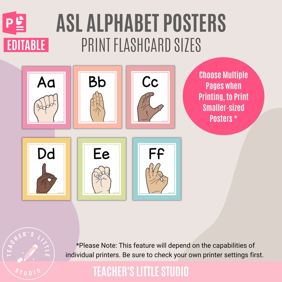 ASL Alphabet Posters Printable Classroom Alphabet Editable - Etsy Australia