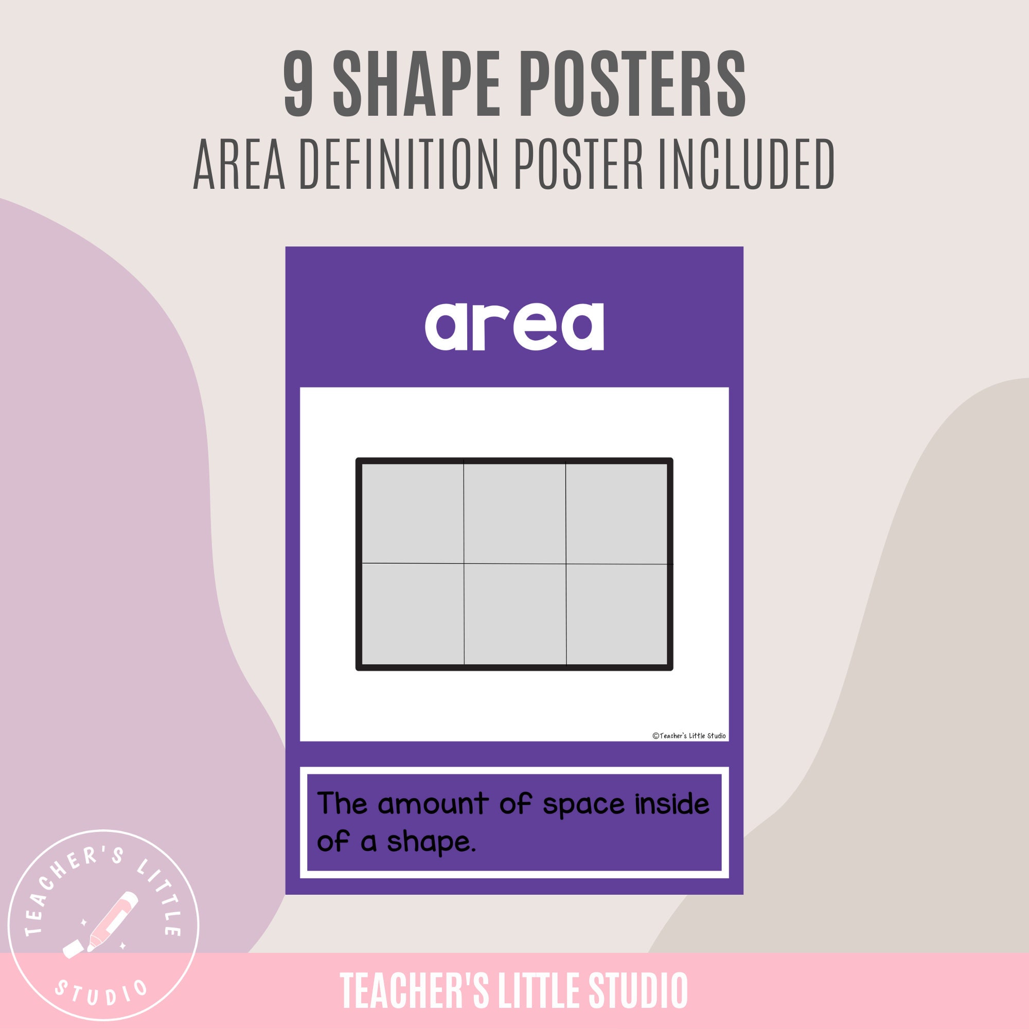 Area Formula Posters Set of 9 Posters Geometry Posters Math Resources ...