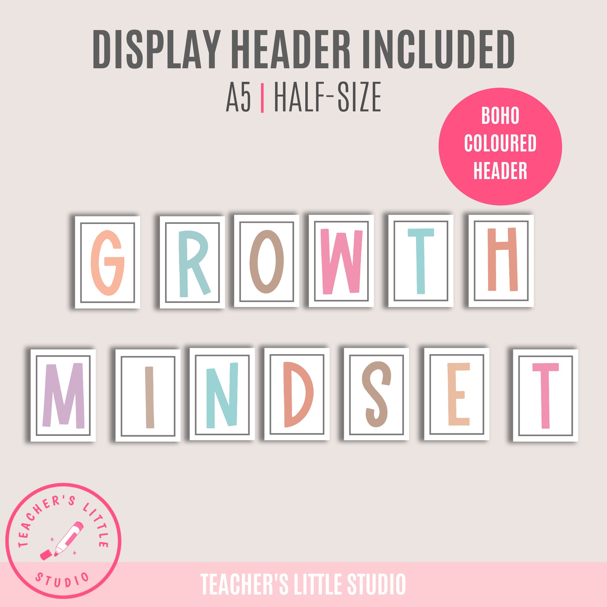 Growth Mindset Posters | Boho Rainbow Theme | Classroom Decor ...