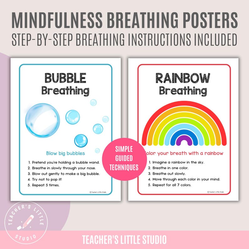 Mindfulness Breathing Posters for Kids | 20 Fun Calm Down Activities ...