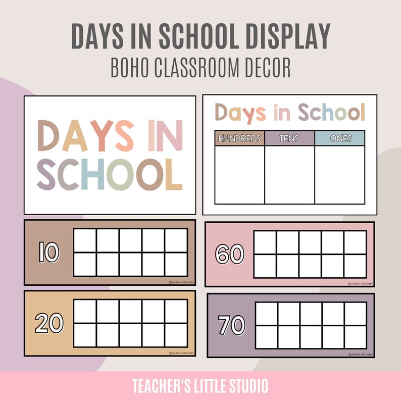 Days in School Posters | Days at School Tally | Boho Classroom Decor ...