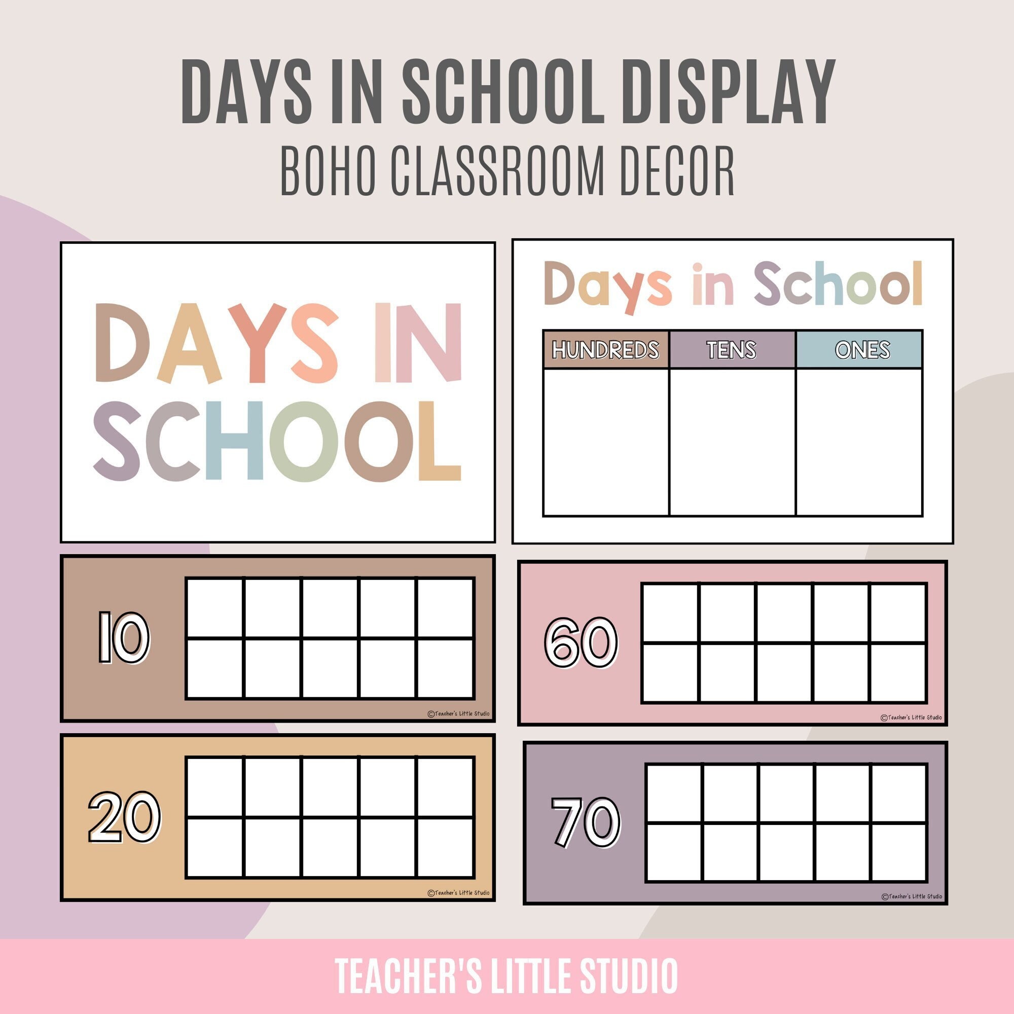 Days in School Posters Days at School Tally Boho Classroom Decor ...