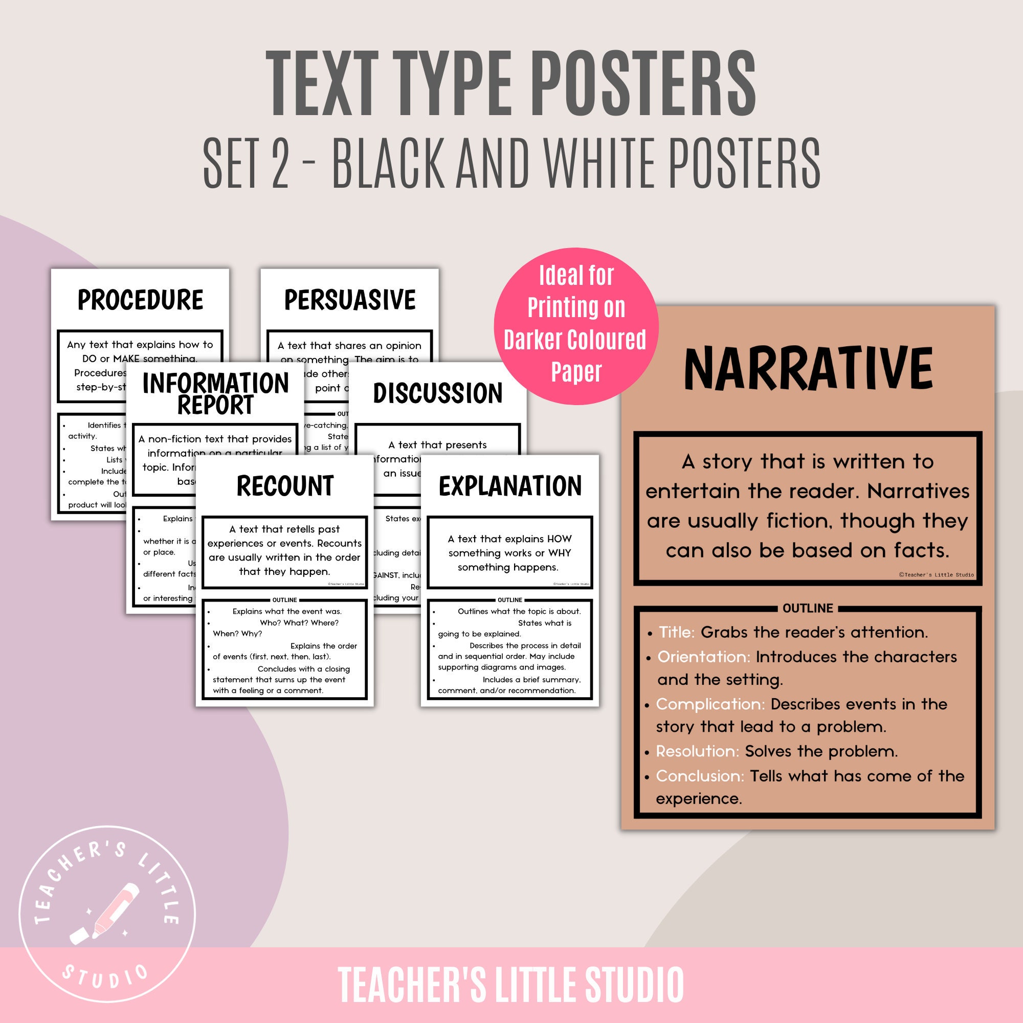 Text Type Posters English Educational Printables English Writing ...