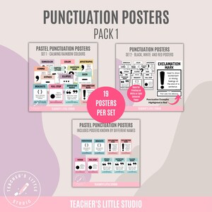 Pastel English Posters Bundle | Punctuation | Parts of Speech ...