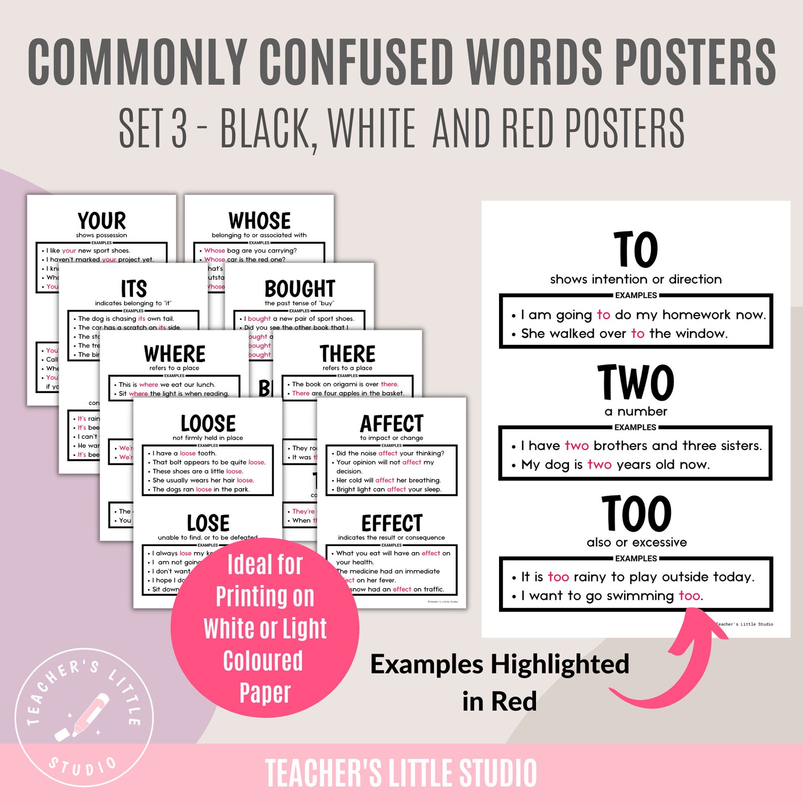 Commonly Confused Words Posters English Grammar Posters - Etsy