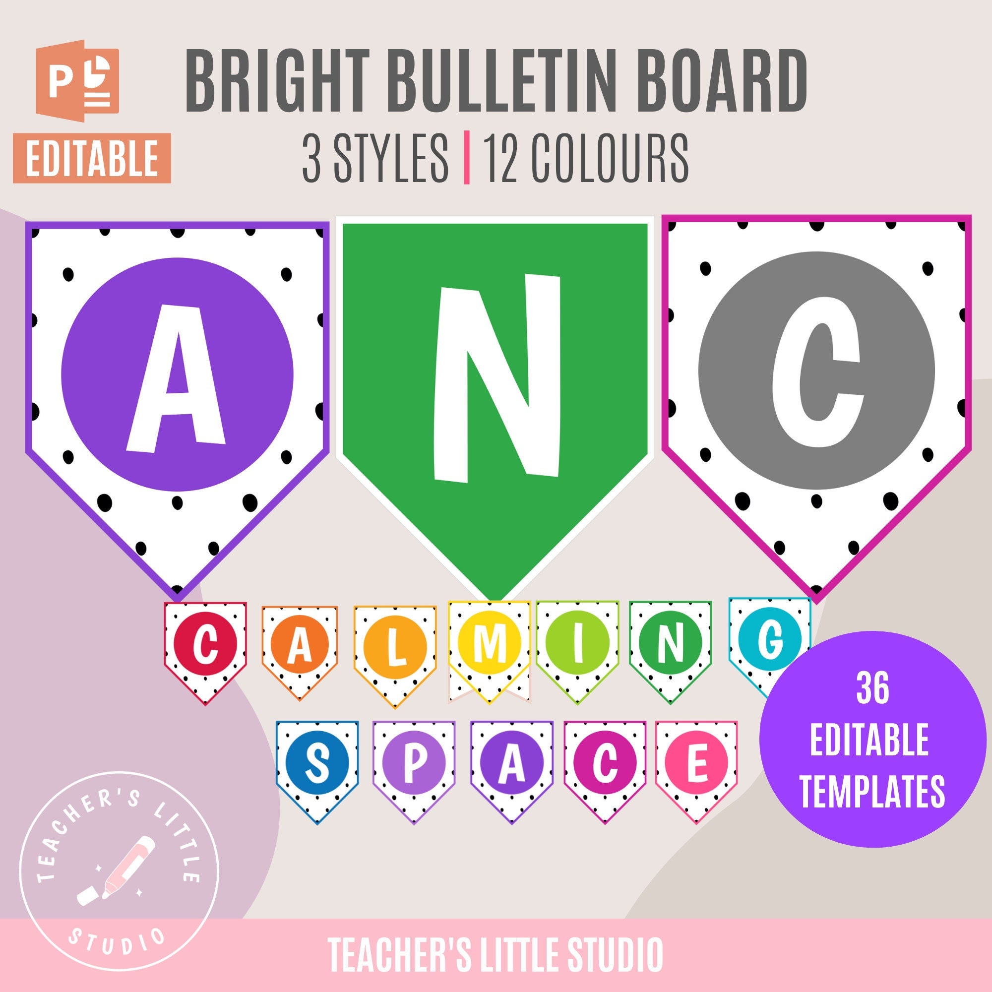 Bulletin Board Banner Bright Bunting Classroom Banner - Etsy