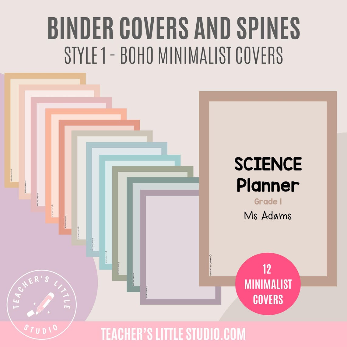 Boho Binder Covers and Spines | Boho Rainbow Binder Labels | Editable ...